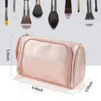 China Portable Rose Golden PU Leather Toiletry Makeup Bag Waterproof Custom Travel Bag for sale