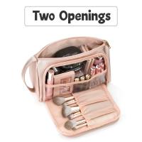 China Portable Rose Golden PU Leather Toiletry Makeup Bag Waterproof Custom Travel Bag for sale