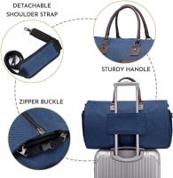 China Carry On Large Blue 2 In 1 Hanging Bag Suitcase Custom Travel Bag With Toiletry Bag for sale