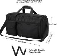 China Large Capacity Black Weekender Overnight Bag Custom Travel Bag With Dry And Wet Separation for sale