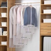 China Clear Pvc Hanging Custom Travel Garment Bag For Long Dresses Clothes Full Zipper for sale