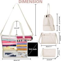China Beige Carry On Tote Expandable Weekender Duffel Travel Bag With Shoe Compartment And Wet Pocket for sale
