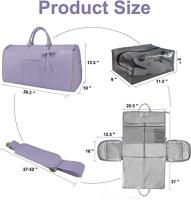 China PU Leather Women Travel Luggage Bag With Shoe Pouch Hanging Suitcase for sale