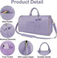 China PU Leather Women Travel Luggage Bag With Shoe Pouch Hanging Suitcase for sale