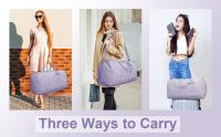China PU Leather Women Travel Luggage Bag With Shoe Pouch Hanging Suitcase for sale
