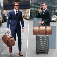 China 50L Leather Custom Travel Garment Bag Compartment Business Mens Suit ISO900 for sale