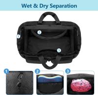 China Black Waterproof Drawstring Beach Swim Gym Pool Sports Mesh Custom Travel Bag for Men and Women for sale