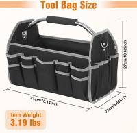 China 16 Inch 26 Pockets Steel Handle Custom Travel Tool Bag With Removable Shoulder Strap for sale
