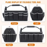 China 16 Inch 26 Pockets Steel Handle Custom Travel Tool Bag With Removable Shoulder Strap for sale