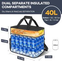China 40L Portable Waterproof Insulated Cooler Bag Dual Compartments For Beach Camping Picnic for sale