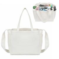 China Foldable Grocery Canvas Reusable Shopping Bag Totes Long Handle 4.4x6.7x11