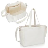 China Foldable Grocery Canvas Reusable Shopping Bag Totes Long Handle 4.4x6.7x11
