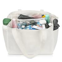 China Foldable Grocery Canvas Reusable Shopping Bag Totes Long Handle 4.4x6.7x11