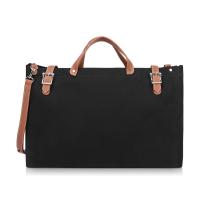 China Nylon Canvas Reusable Shopping Bag Totes Leather Belt Buckle Shoulder 44x13x38cm for sale