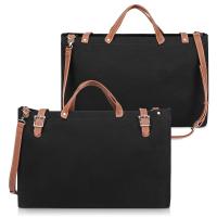 China Nylon Canvas Reusable Shopping Bag Totes Leather Belt Buckle Shoulder 44x13x38cm for sale