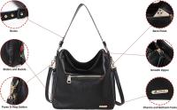 China Faux Leather Lightweight Crossbody Shopping Bag Black Reusable Concealed 13x5x12