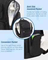 China Water Resistant Multifunctional Diaper Custom Travel Bag with 2 Side Insulated Pockets For Men Women for sale