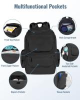 China Water Resistant Multifunctional Diaper Custom Travel Bag with 2 Side Insulated Pockets For Men Women for sale