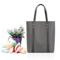 China Printing Custom Shopping Bags Custom Zipper Pocket Leather Shopper Tote 13X5X15