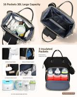 China Large Stylish Waterproof Mommy Dad Custom Travel Bag with Changing Pad Pacifier Case for sale