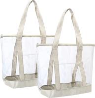 China Clear Custom Shopping Bags Carrier Transparent PVC Tote Bag Stadium Outdoor Beach 14x5x13