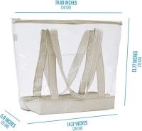 China Clear Custom Shopping Bags Carrier Transparent PVC Tote Bag Stadium Outdoor Beach 14x5x13