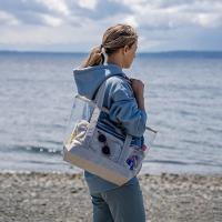 China Clear Custom Shopping Bags Carrier Transparent PVC Tote Bag Stadium Outdoor Beach 14x5x13
