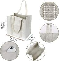 China Heavy Duty Canvas Shopping Bag With Pockets Zip Codycross Grocery Eco Friendly for sale