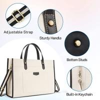 China 16x11.7x5.1 Canvas Laptop Tote Bag , Work Shoulder Bags For Travel Shopping for sale