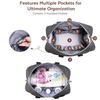 China Extra Large Diaper Tote Bag Black With Pacifier Case Changing Pad 17x8x12