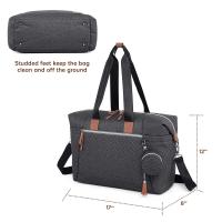 China Extra Large Diaper Tote Bag Black With Pacifier Case Changing Pad 17x8x12