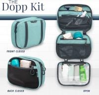 China Ultralight Accessory Hanging Organizer Pouch Dusty Teal Makeup Custom Travel Bag with Brush Holder for sale