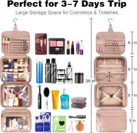 China Large Hanging Waterproof Bathroom Cosmetic Toiletries Full Sized Container Custom Travel Bag with Elastic Band Holders for sale