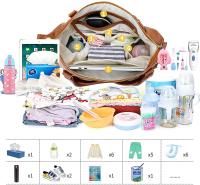 China Dad Mommy Tote Diaper Bag Backpack Leather Backpack Changing Pad 16.5x7x13.5