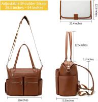 China Dad Mommy Tote Diaper Bag Backpack Leather Backpack Changing Pad 16.5x7x13.5
