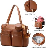 China Dad Mommy Tote Diaper Bag Backpack Leather Backpack Changing Pad 16.5x7x13.5