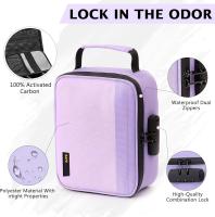 China Portable Carbon Lined Custom Travel Bag With Activated Charcoal Lock Removable Dividers Waterproof Zipper for sale