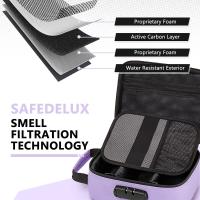 China Portable Carbon Lined Custom Travel Bag With Activated Charcoal Lock Removable Dividers Waterproof Zipper for sale
