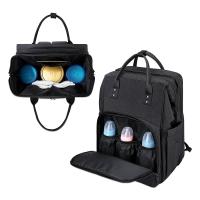 China Baby Diaper Tote Bags Backpack Black Insulated Bottle Storage 14X9X16