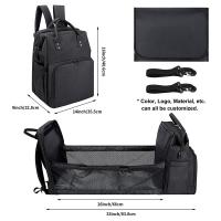 China Baby Diaper Tote Bags Backpack Black Insulated Bottle Storage 14X9X16