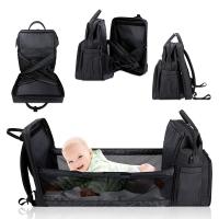 China Baby Diaper Tote Bags Backpack Black Insulated Bottle Storage 14X9X16