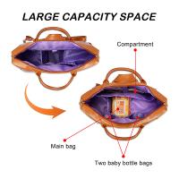 China Womens Leather Diaper Tote Bag Boy Baby Travel Backpack Mommy 24X9X17