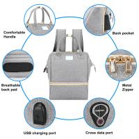 China Diaper Bag Backpack Large Waterproof Travel Baby Bags Classic Gray Crossbody 10X7X13