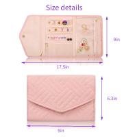 China Hanging Earring Jewelry Travel Case Organizer Bag Portable Roll Up 23x15x1.5cm for sale