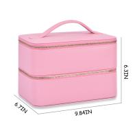 China Jewelry Organizer Travel Case Earring Holder Two Double Layer Jewelry Box 9x6x6