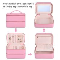 China Jewelry Organizer Travel Case Earring Holder Two Double Layer Jewelry Box 9x6x6
