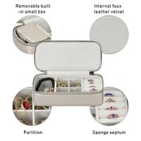 China Makeup Jewelry Storage Bags Box PU Leather Travel Portable 7x3.15x1.97