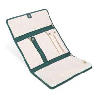China Custom Jewelry Storage Bags Organizer Vegan Leather Green 23x15x2.54cm for sale