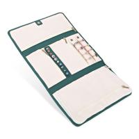 China Custom Jewelry Storage Bags Organizer Vegan Leather Green 23x15x2.54cm for sale