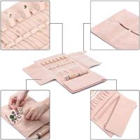 China Purple  Personalized Travel Jewelry Roll Bag Organizer Case Display Large 20.5x15x2cm for sale